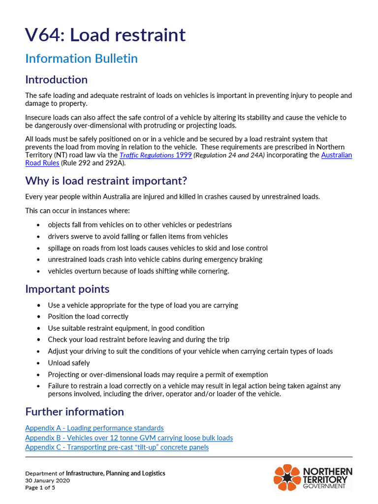 Safe Load Restraint Guidelines | PDF | Vehicles | Transport