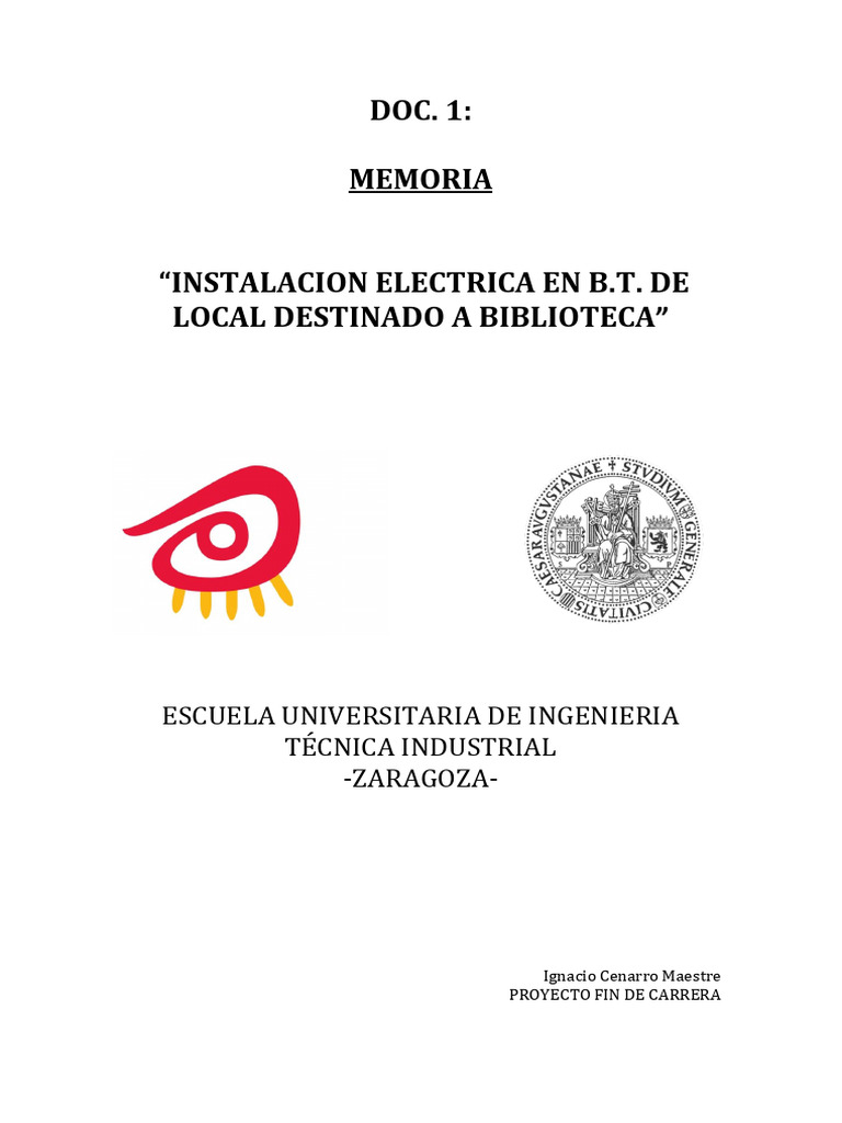 Ejemplo 2 Memoria Descriptiva | PDF | Corriente eléctrica | Conductor electrico