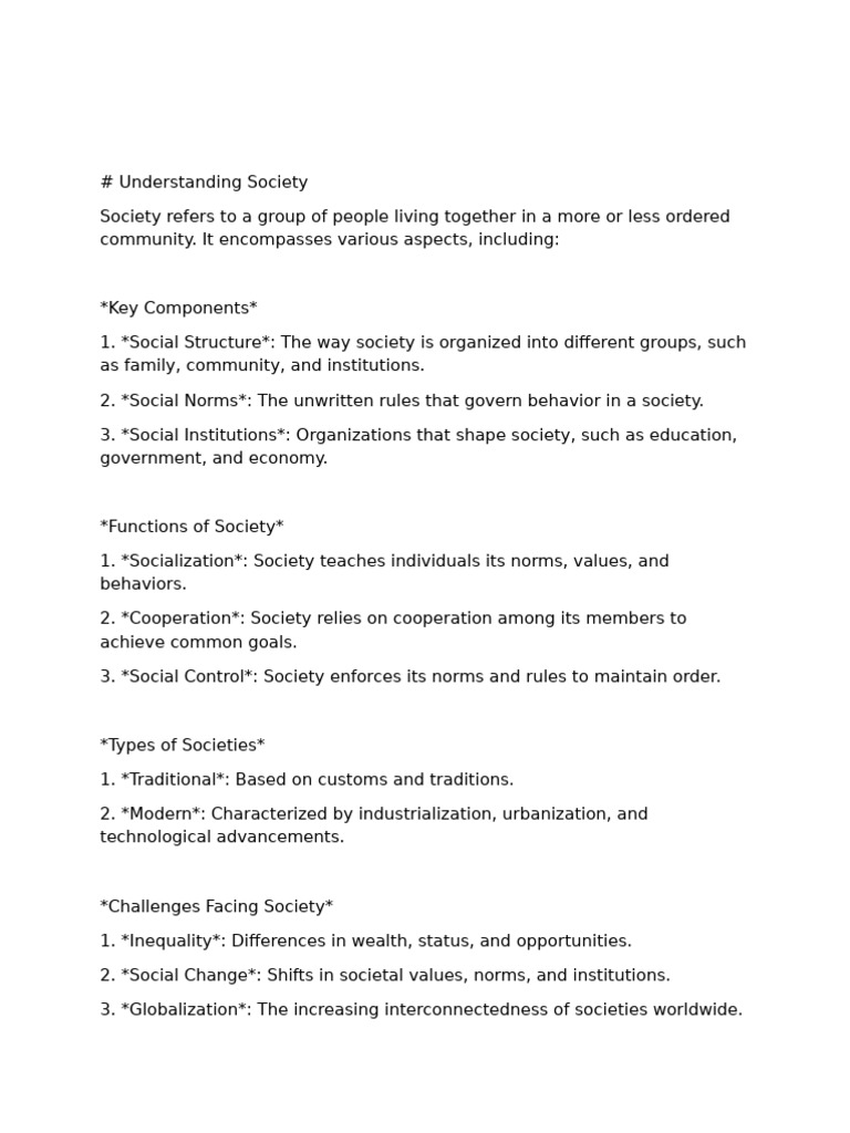 Key Aspects of Understanding Society | PDF