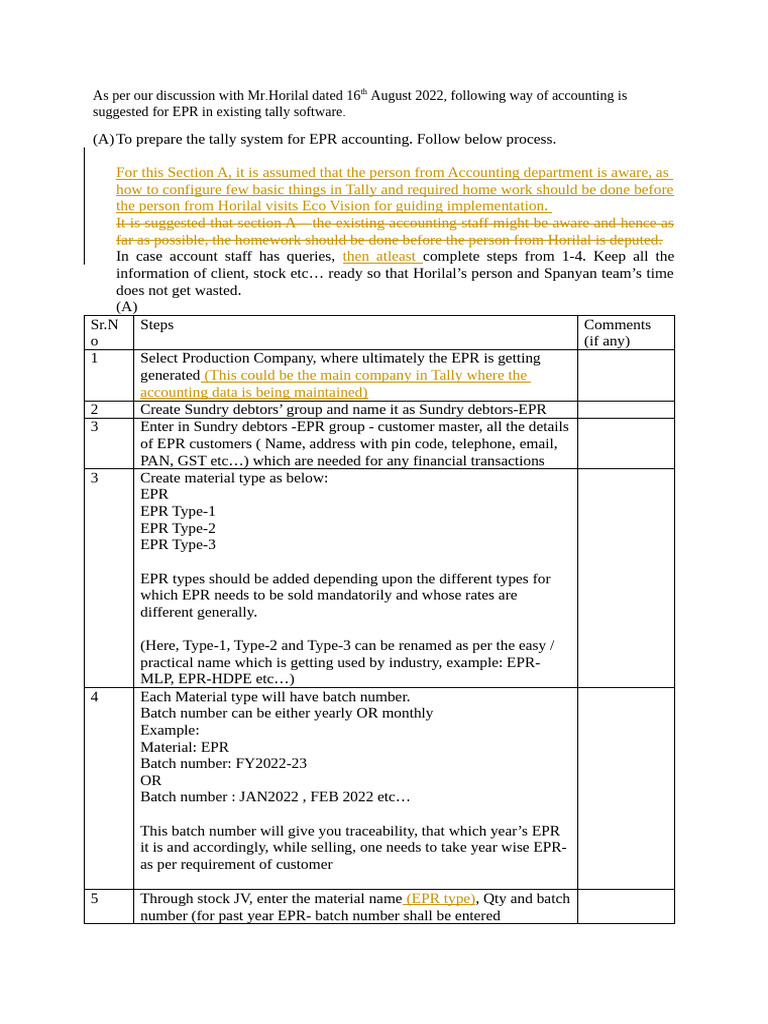 EPR Accounting Process | PDF | Business