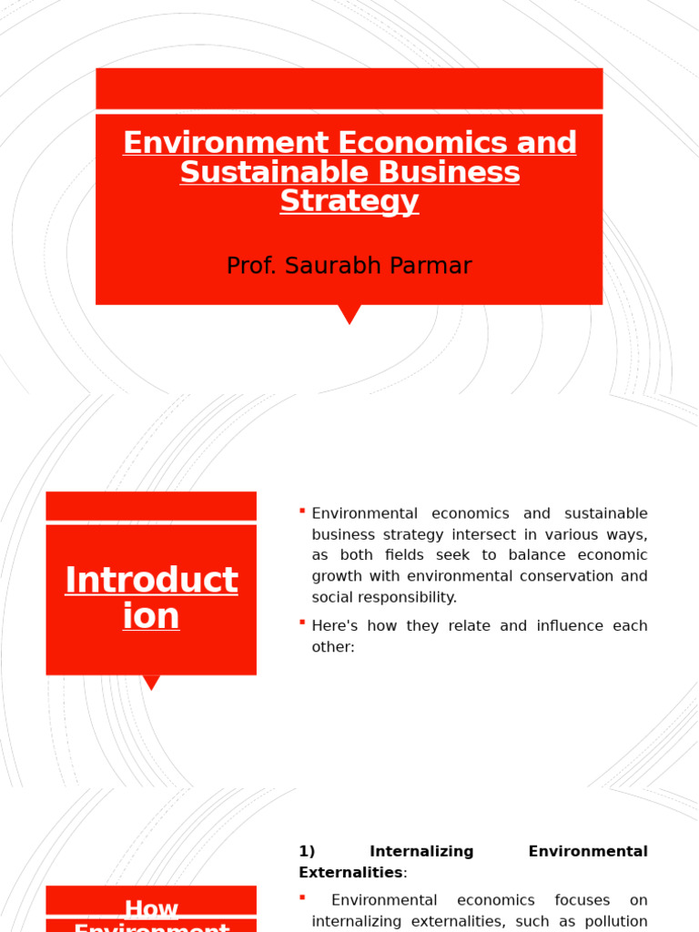 Environment Economics and Sustainable Business Strategy | PDF ...