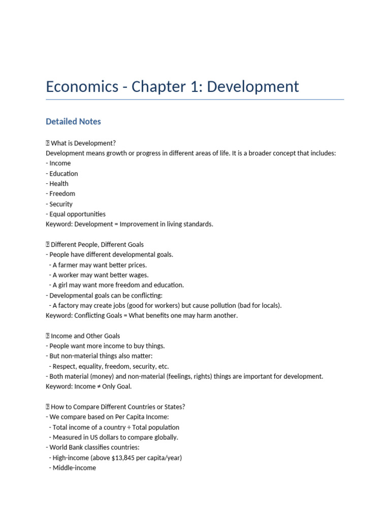 Merged Economics Chapter 1 Notes | PDF | Sustainability | Human ...