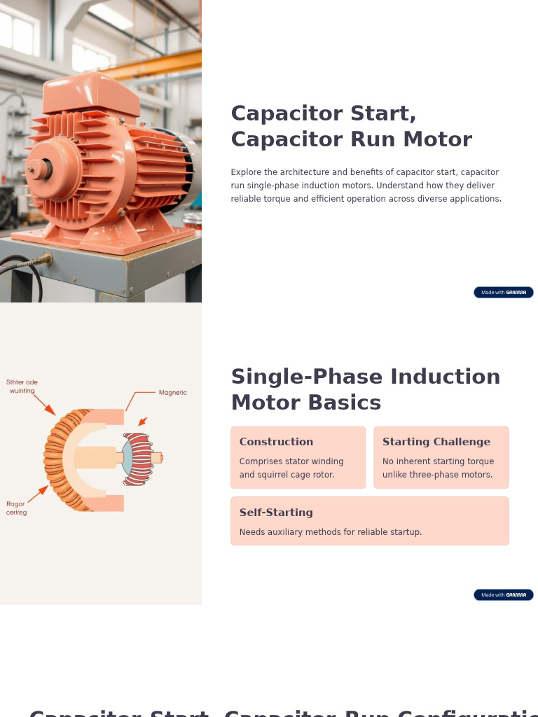 Capacitor Start Capacitor Run Motor | PDF | Capacitor | Electric Motor