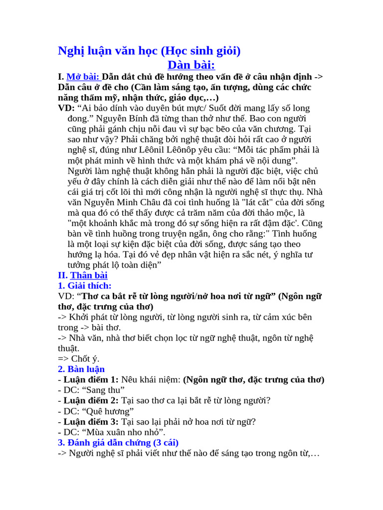 Nghá Luáº N Väƒn Há C | PDF