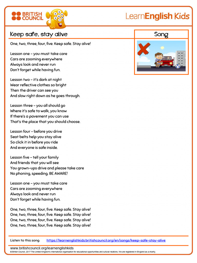 Songs Keep Safe Stay Alive Lyrics | PDF