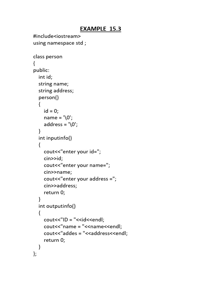 Oop CH No 15 Exercise and Example Program - 250601 - 211300 | PDF | Namespace | Computer Programming