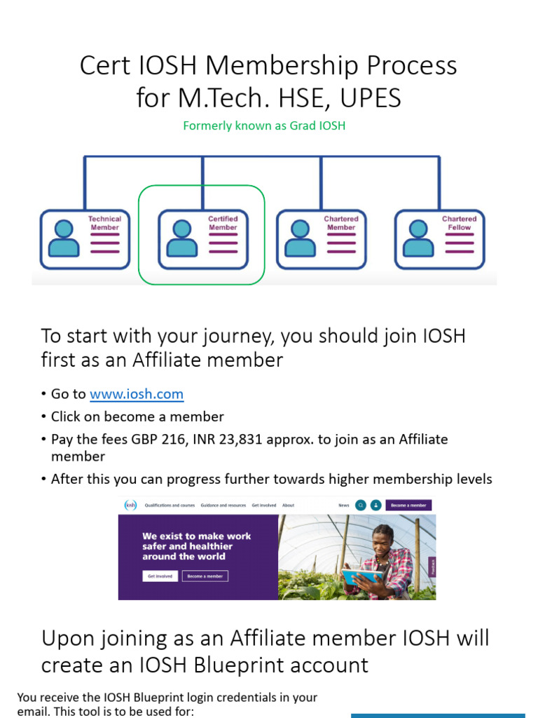 Cert IOSH Membership Process For UPES 2 | PDF