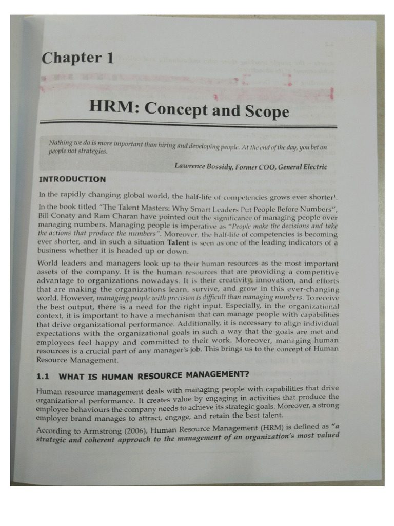 Chapter 1 HRM | PDF
