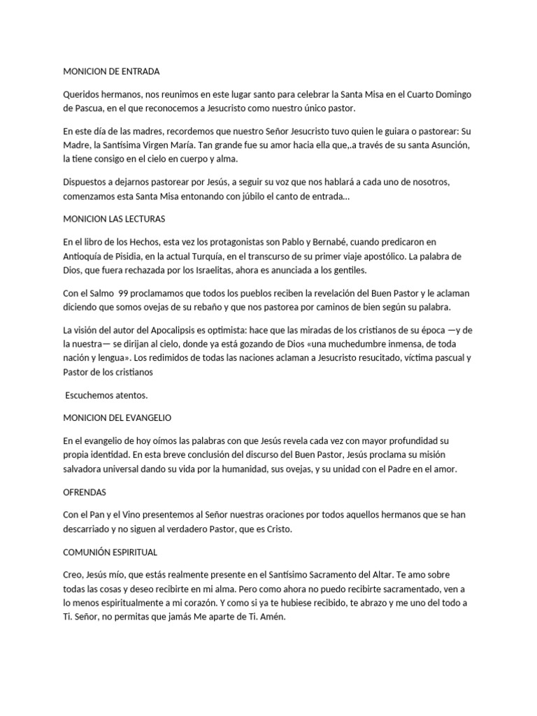 MONICIONES 110525 | PDF