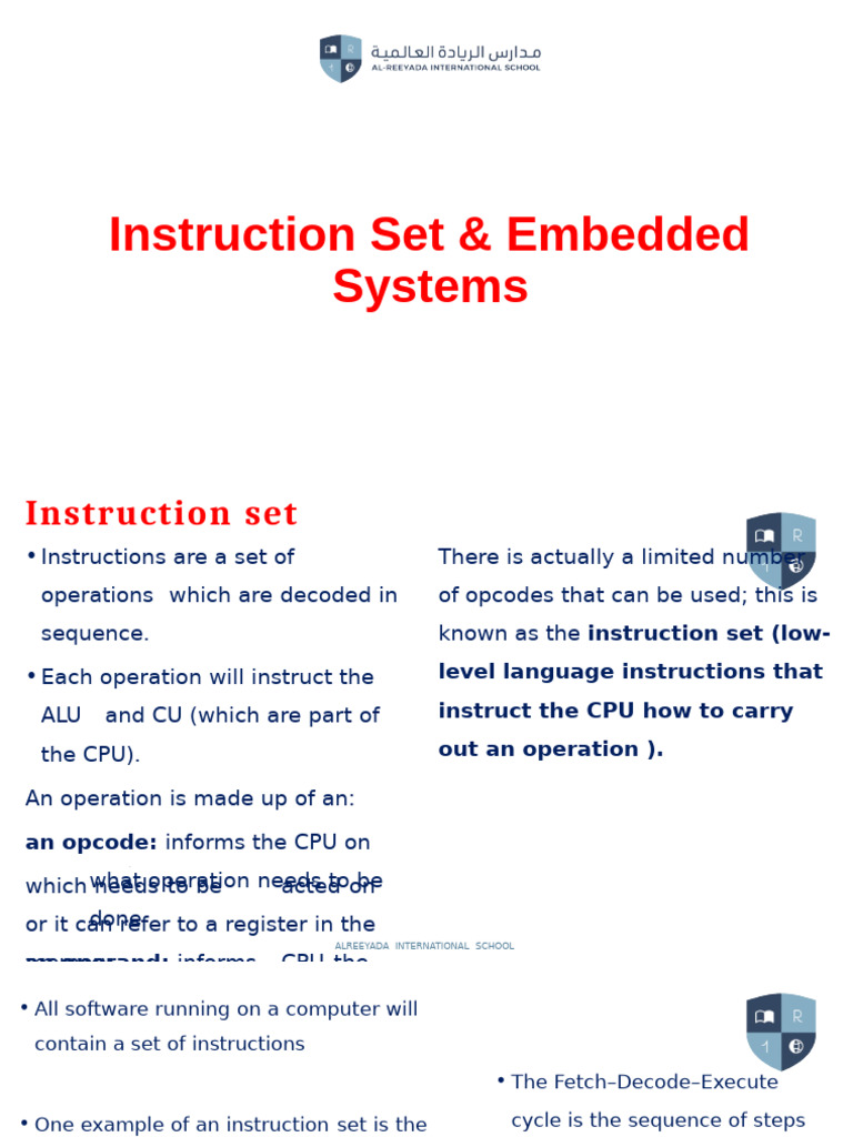 Instruction Set & Embedded Systems | PDF | Embedded System | Central ...
