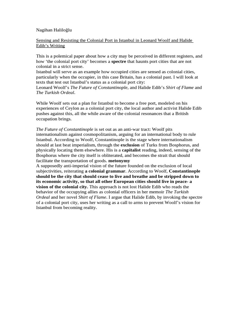 Sensing The Colonial Port in Istanbul | PDF