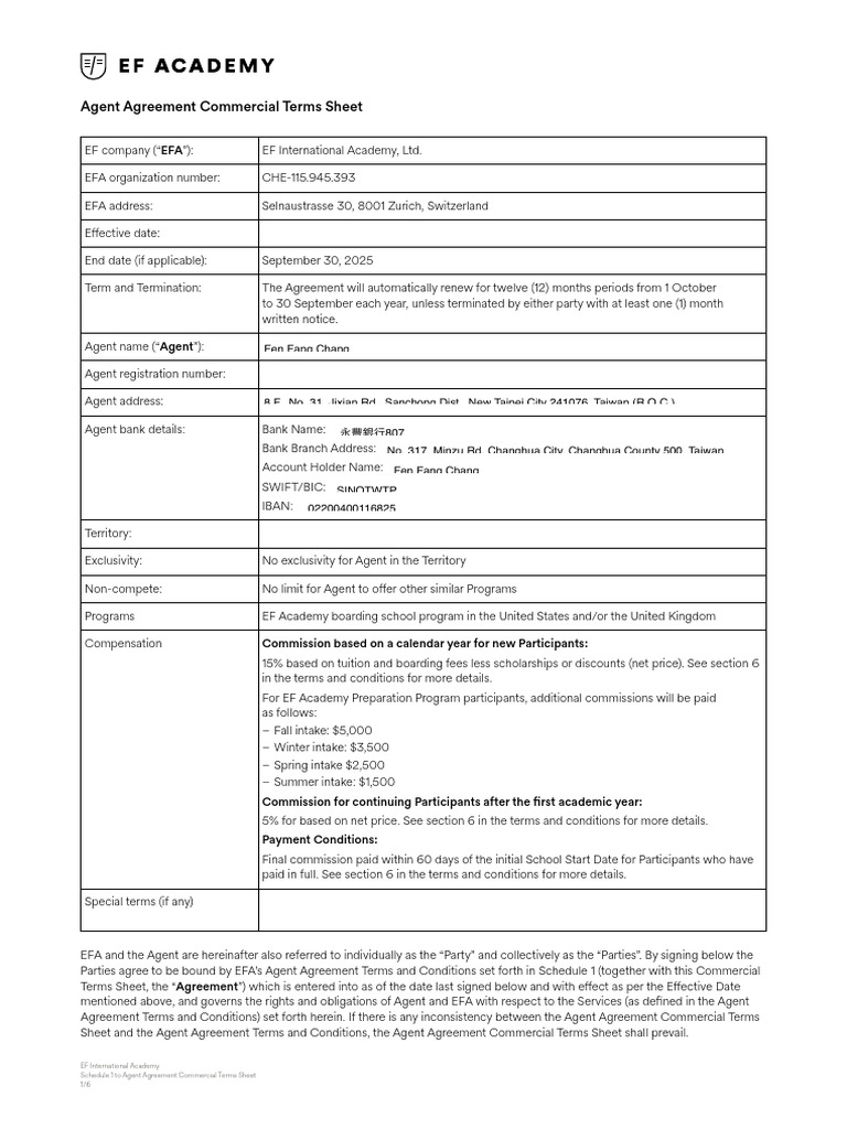 25EFA Agent New Agreement SEP Form | PDF | Intellectual Property ...