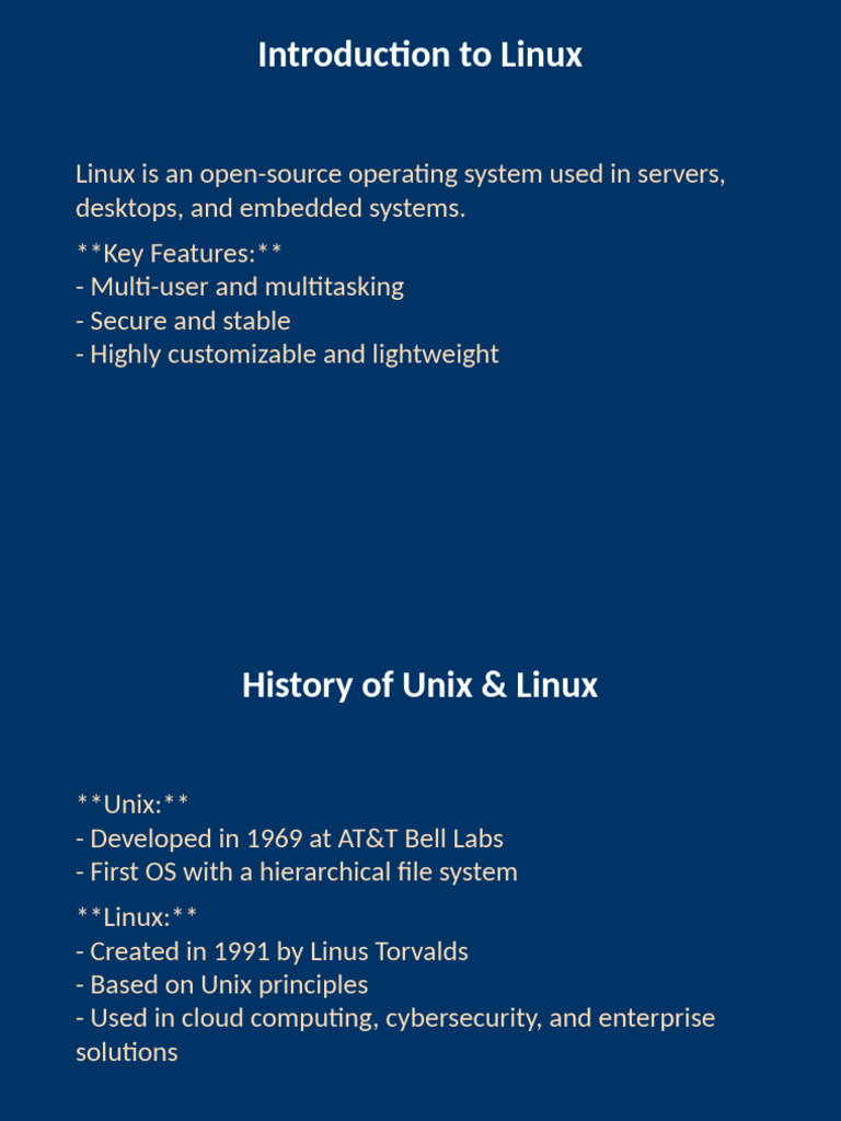 Linux Presentation Final | PDF | Linux | Operating System