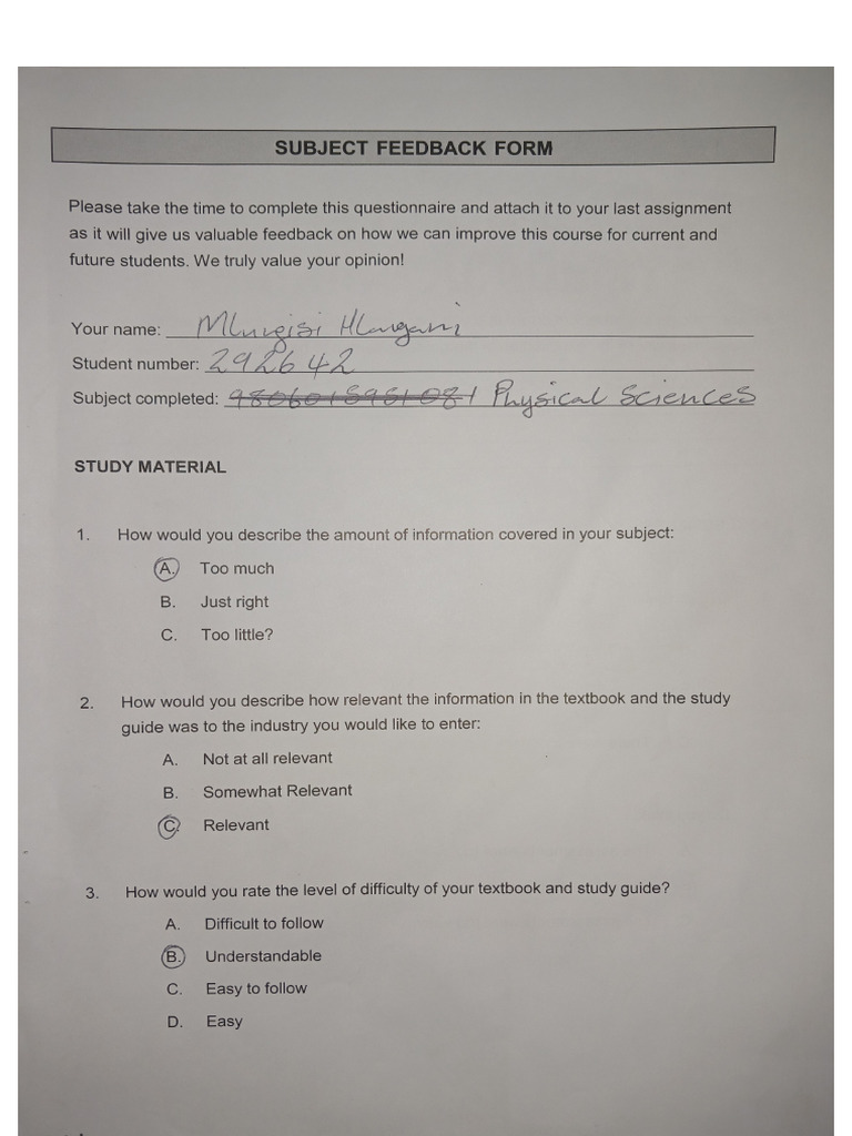 Physical Science Assessment One | PDF