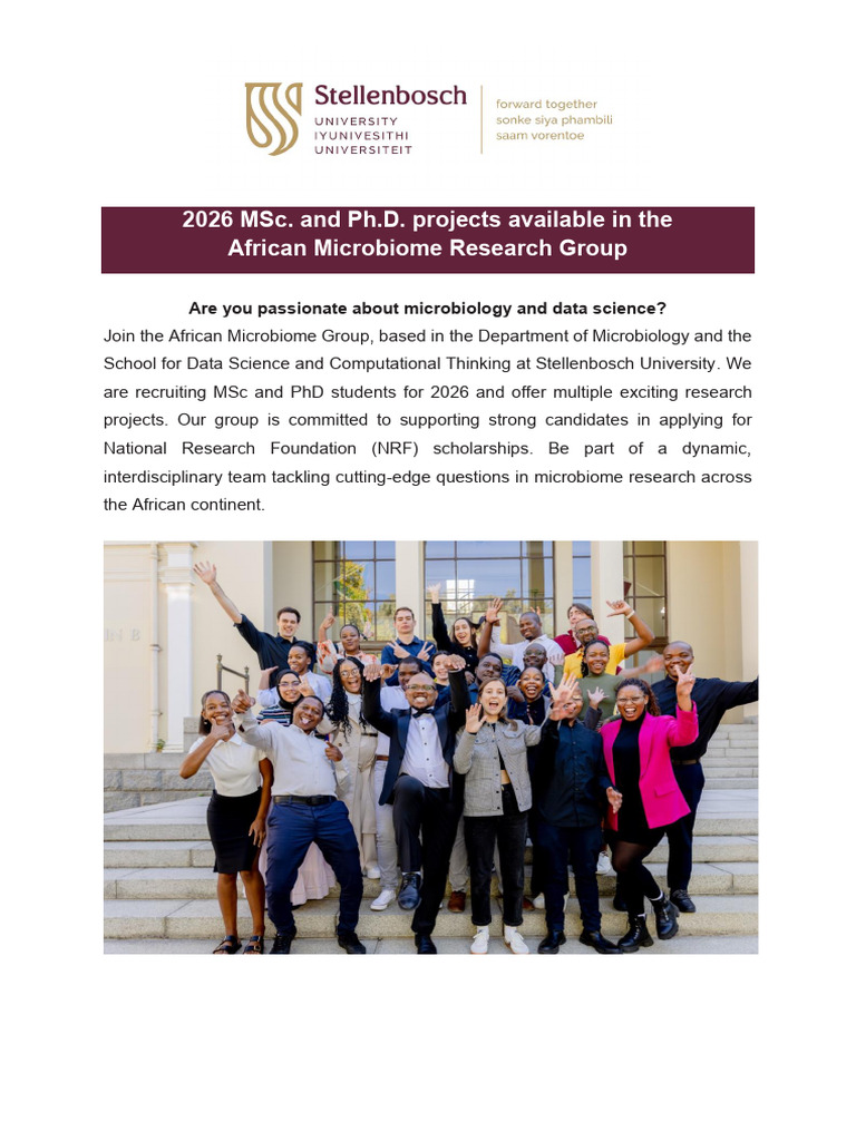 2026 African Microbiome Group at Stellenbosch University 1748694410 ...