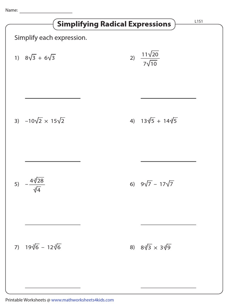 Simplifying Radicals | PDF