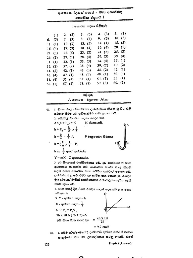 1980 Physics Marking | PDF