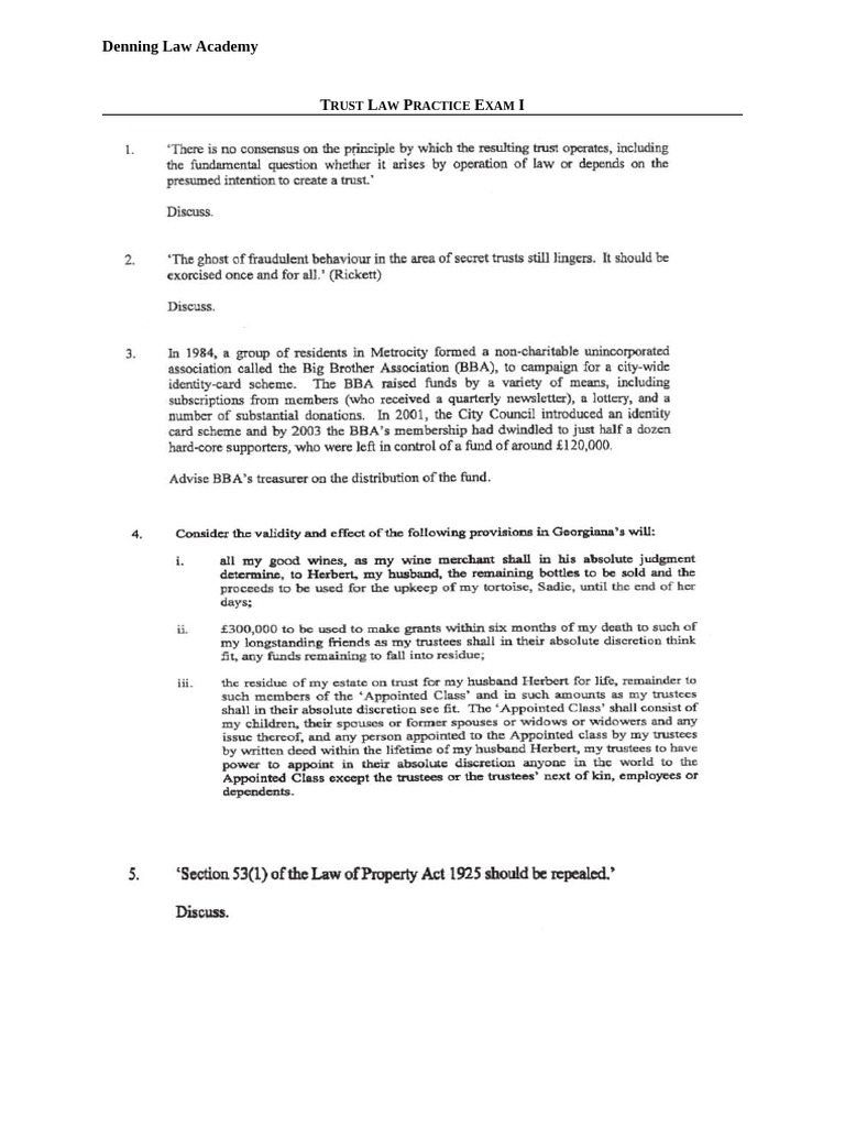 Trust Past Paper Session I | PDF