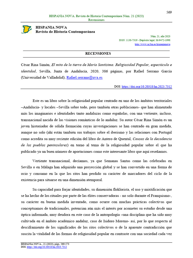 Cesar Rina Simon El Mito de La Tierra de Maria San | PDF | España ...