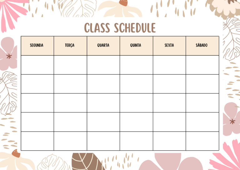 Pink Floral Class Schedule | PDF