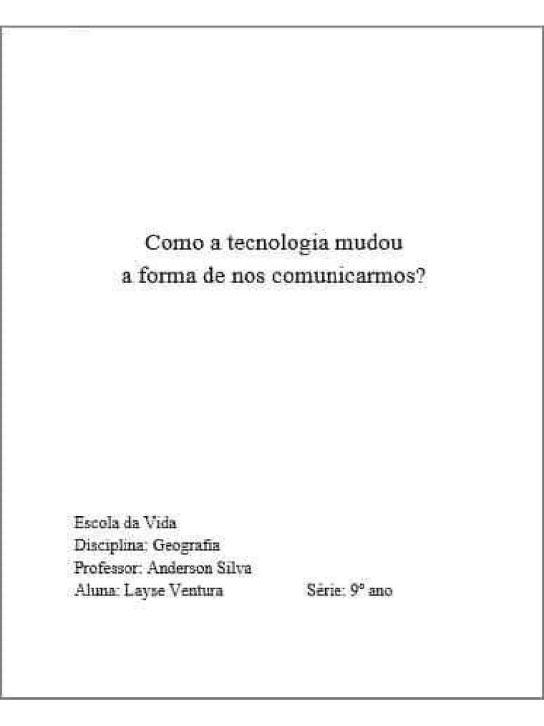 Modelo Capa Trabalho Geografia 3 | PDF