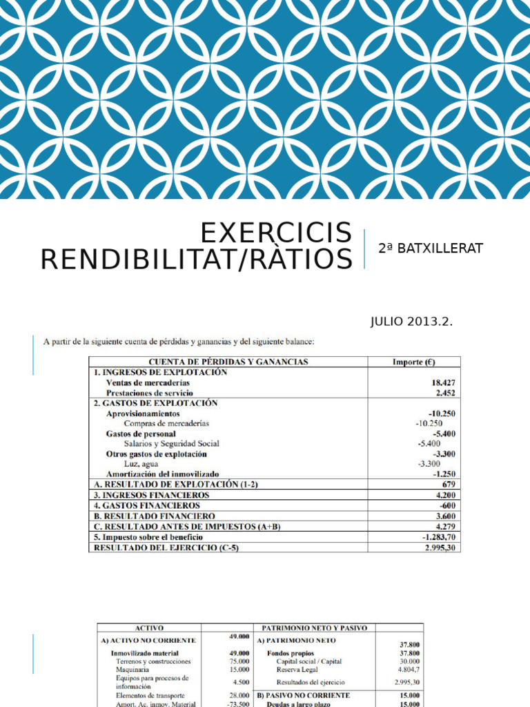 Exercicis Rendibilitat | PDF
