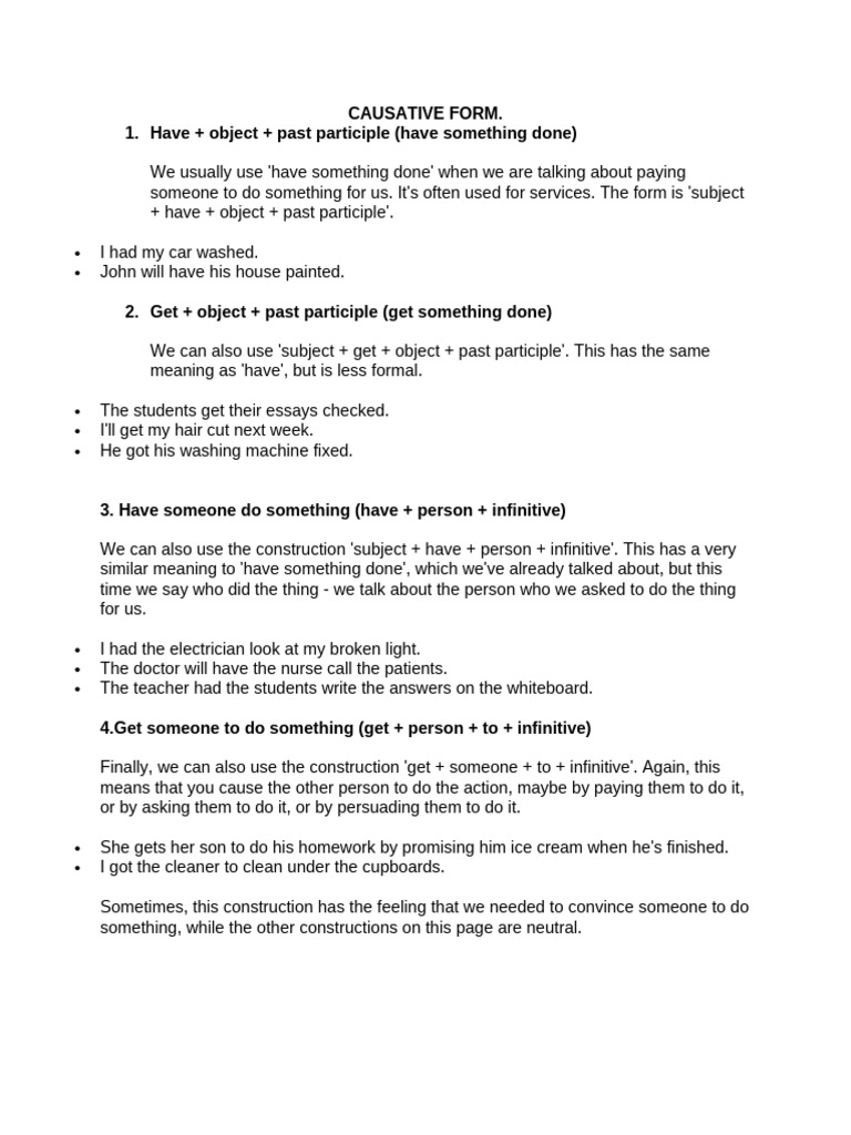 Understanding Causative Form in English | PDF