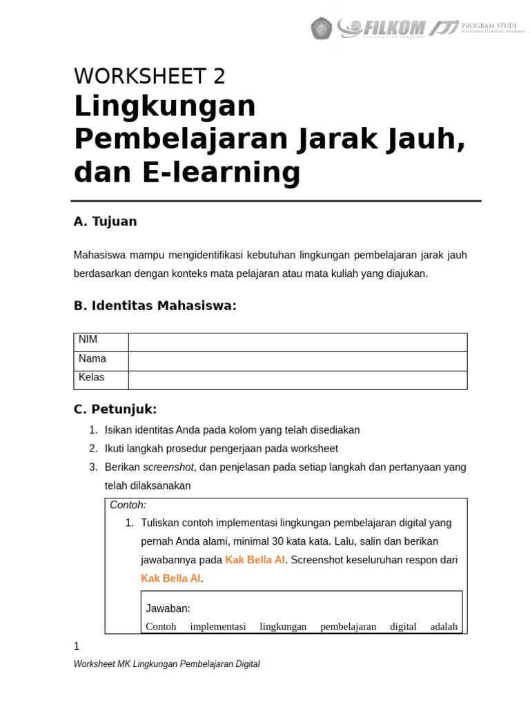 Worksheet 2 - Lms Dan E-Learning | PDF