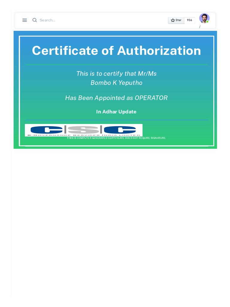 Certificate of CSC Approval | PDF