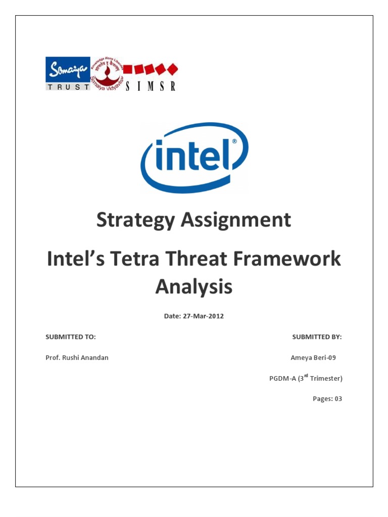 Strategy Ameya Beri Intel Tetra Threat Analysis | PDF | Intel | Microprocessor