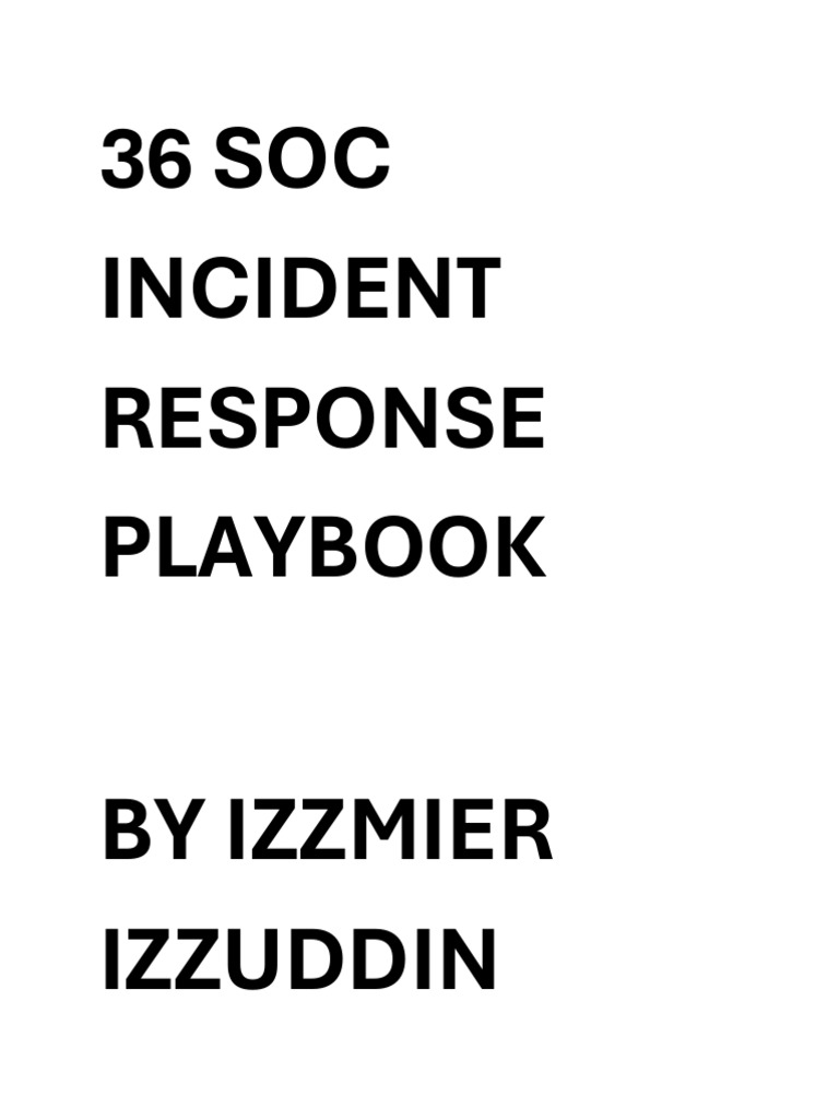 IR Playbook 1748846156 | PDF | Ransomware | Malware