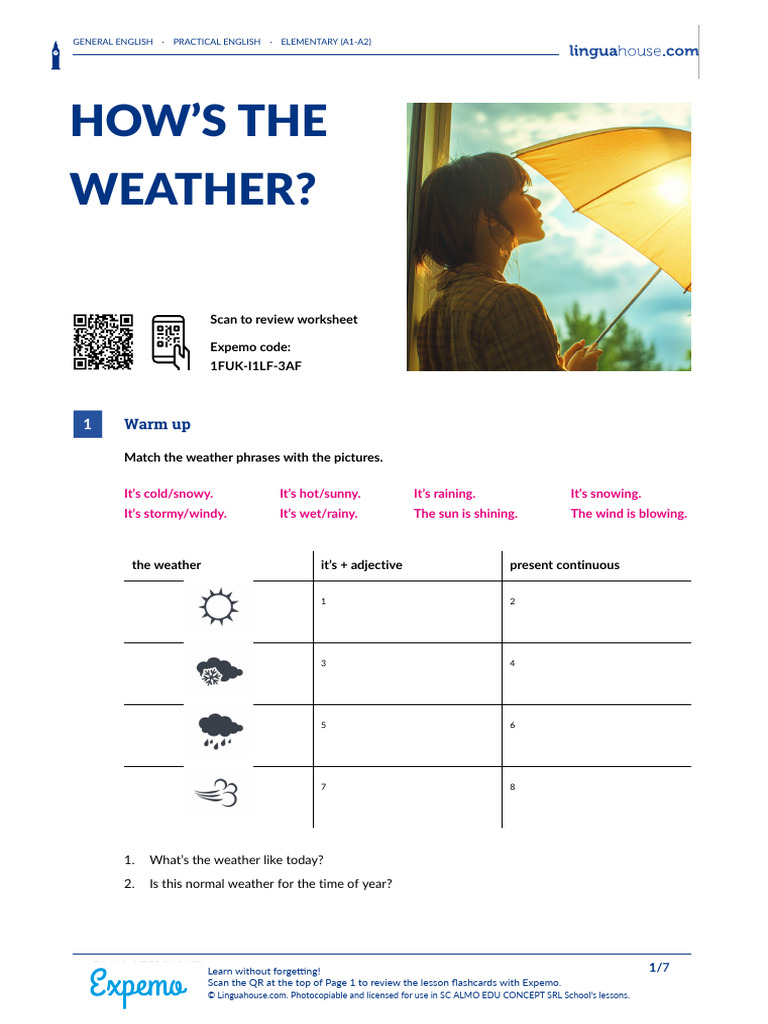 Hows The Weather British English Student A1 A2 | PDF | Languages ...