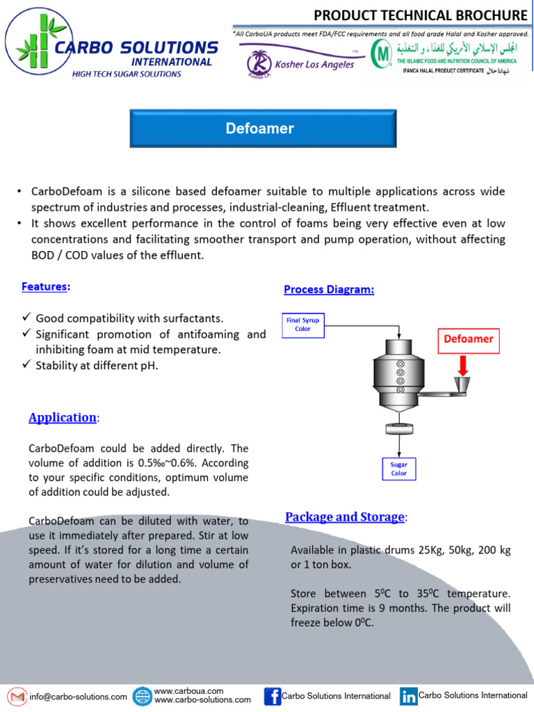 Antifoam Solutions for Sugar Mills | PDF