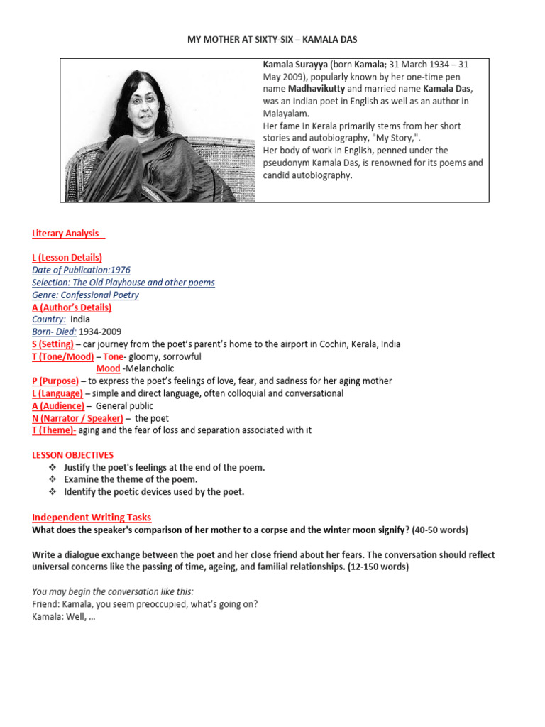 My Mother at Sixty Six Notes | PDF | Poetry