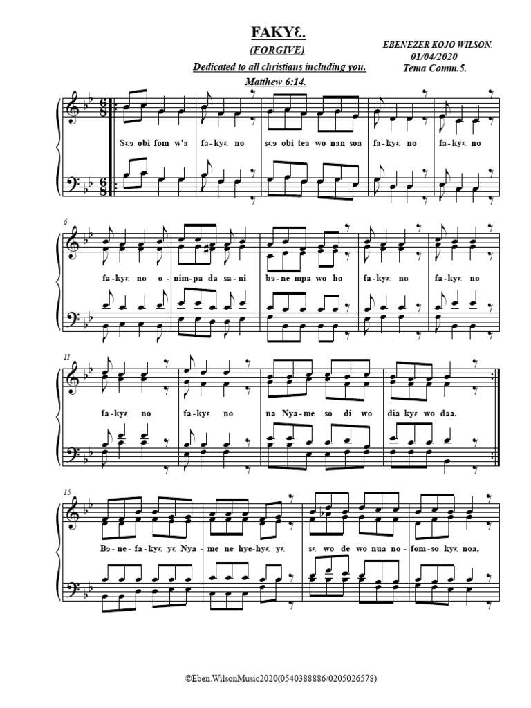 Fakye (Forgive) by Eben. Wilson Staff. | PDF