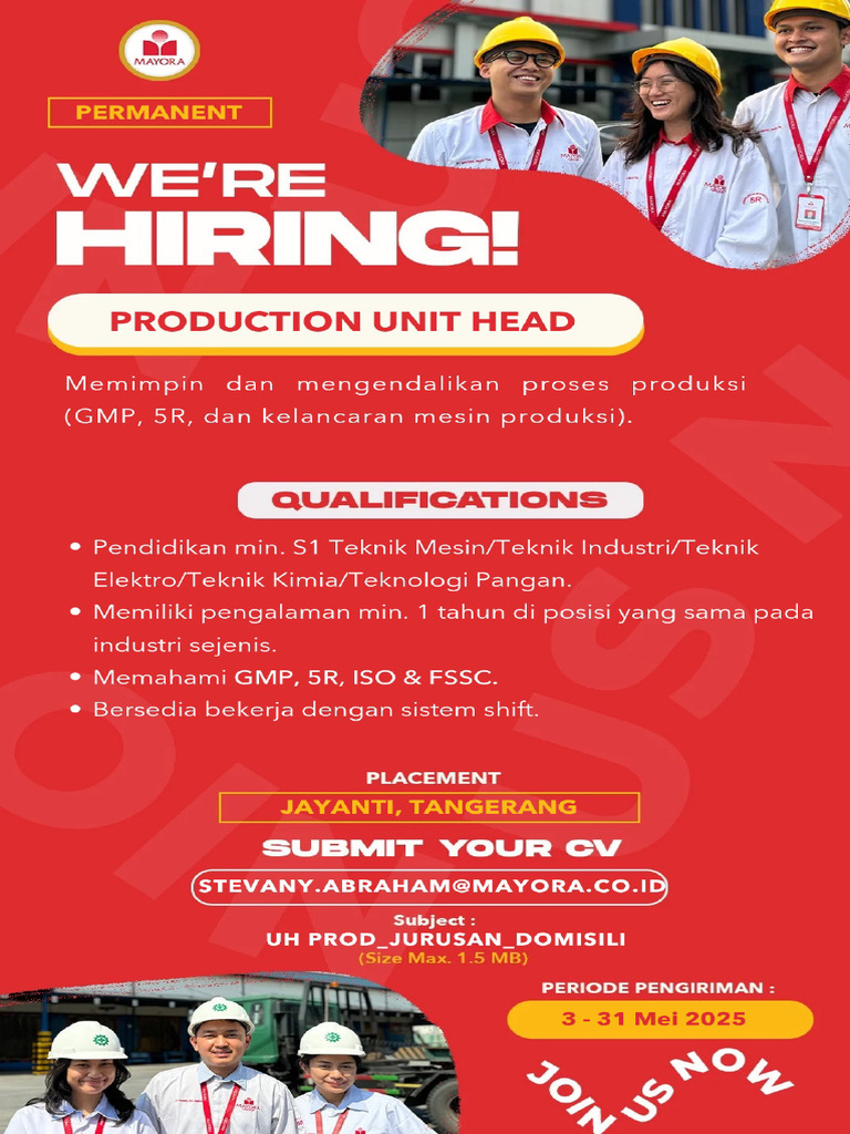 Mayora Group Are Hiring! | PDF