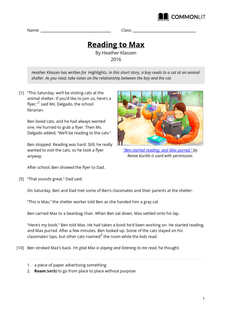 Reading to Cats: Ben and Max's Bond | PDF