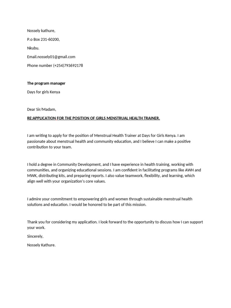 Internship Application Letter | PDF