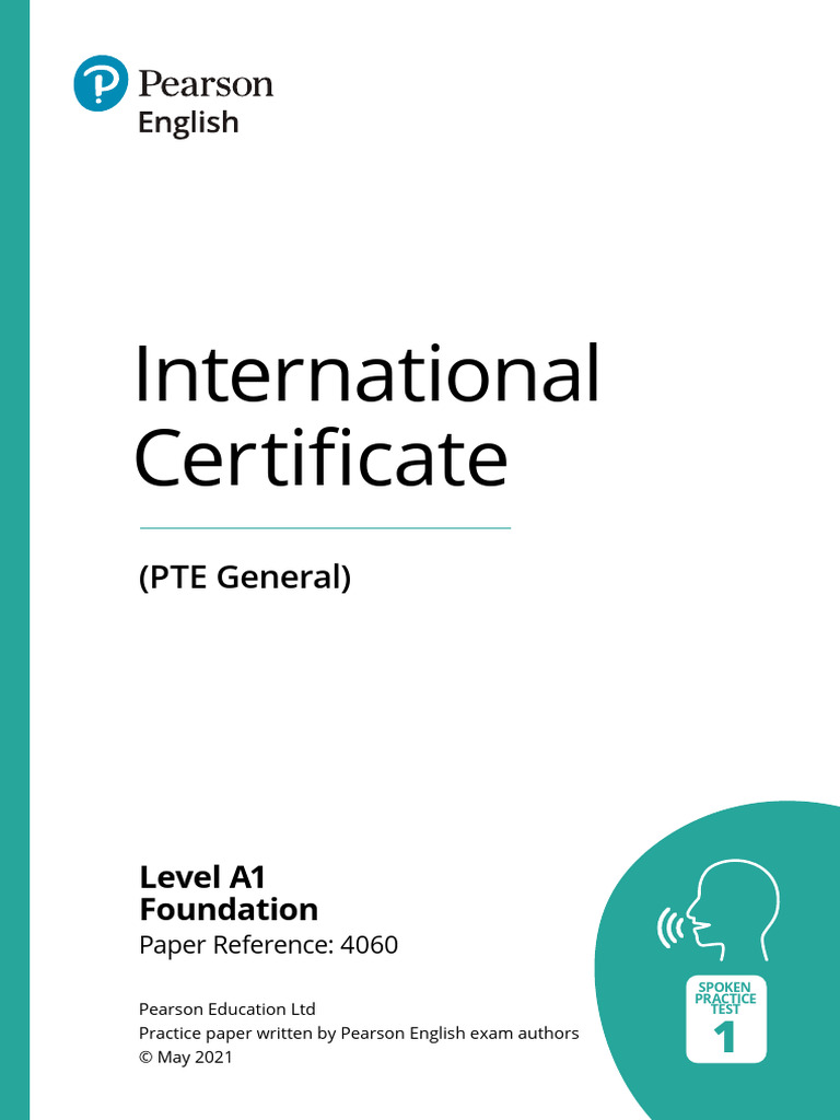 International Certificate Practice Tests 1 - Level A1 Foundation ...