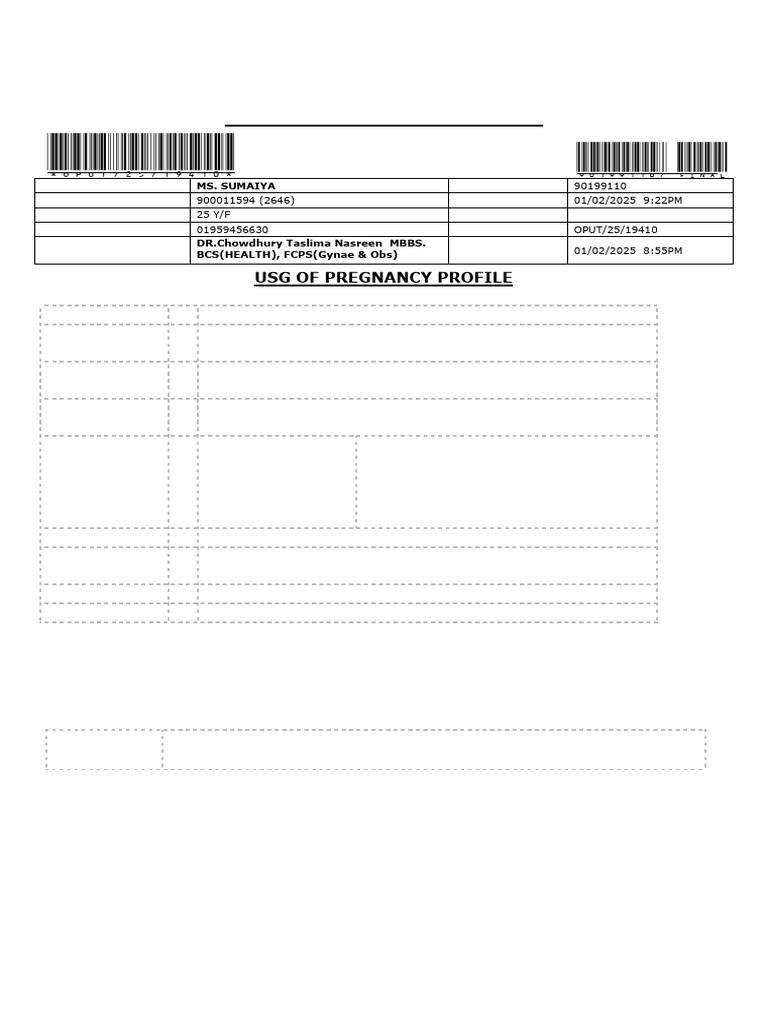 USG Pregnancy Report for Ms. Sumaiya | PDF