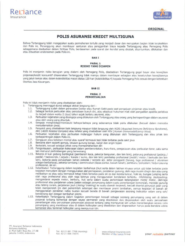 Wording Multiguna Convent 180 | PDF