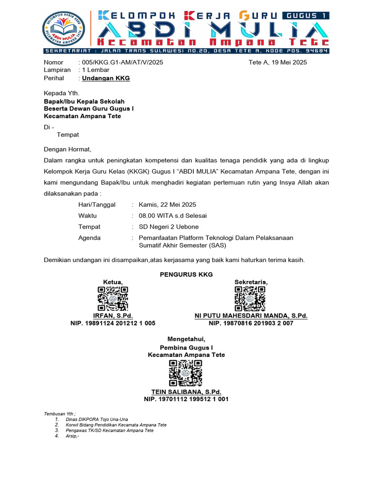 Undangan KKG-0525 | PDF