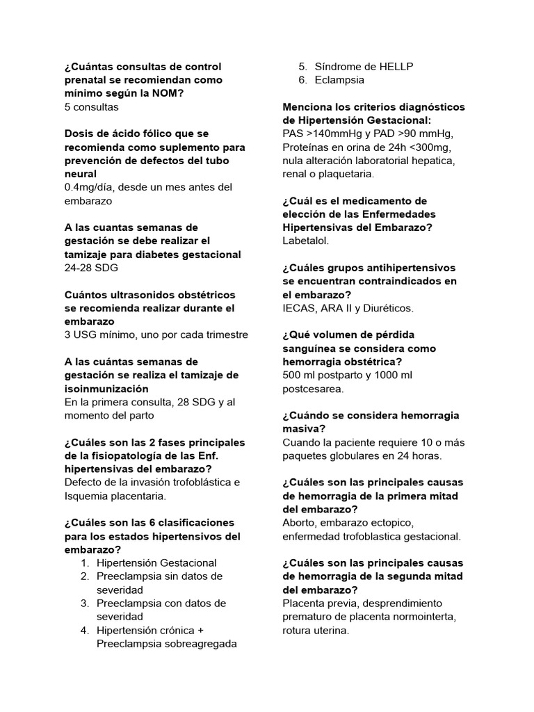 Gine Guia 1 Ex | PDF | El embarazo | Diabetes