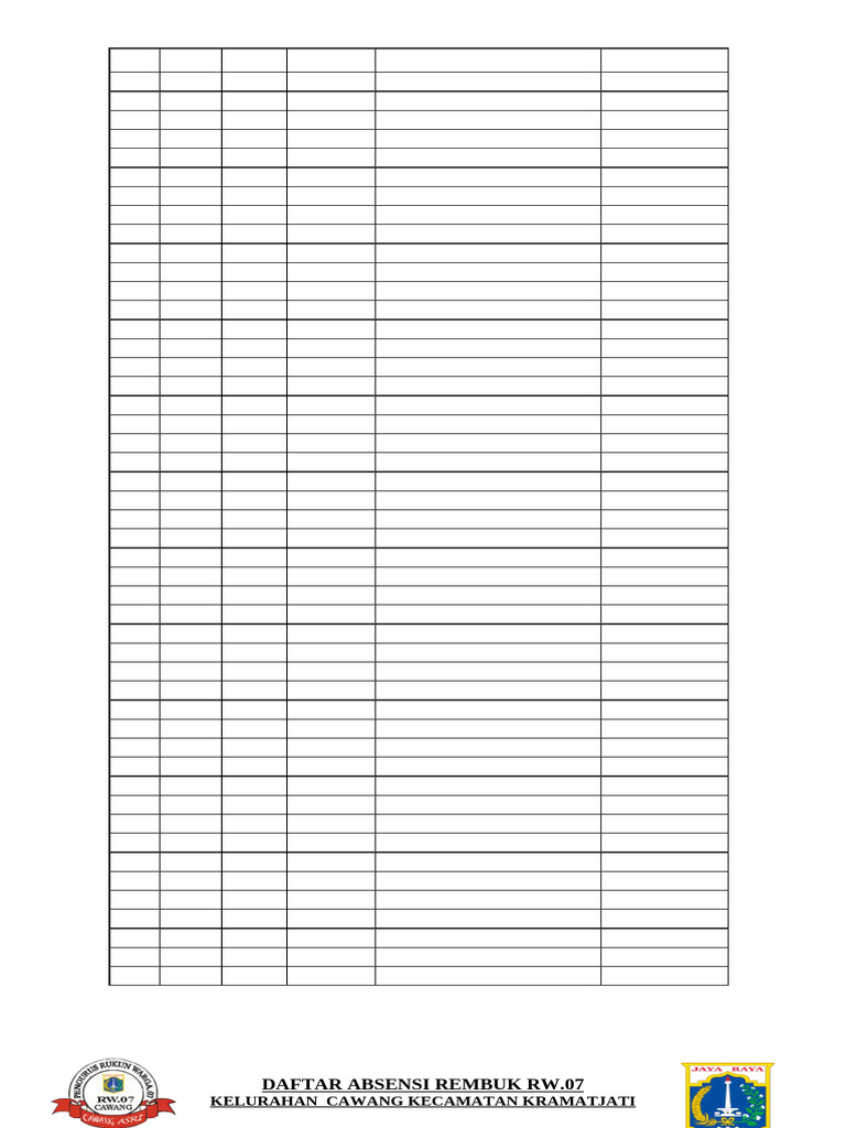 Daftar Absen RW | PDF