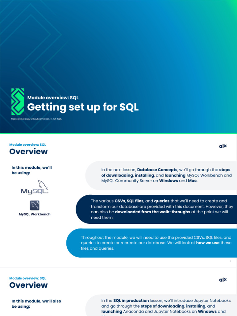Getting Set Up For SQL (Slides) | PDF | Databases | My Sql