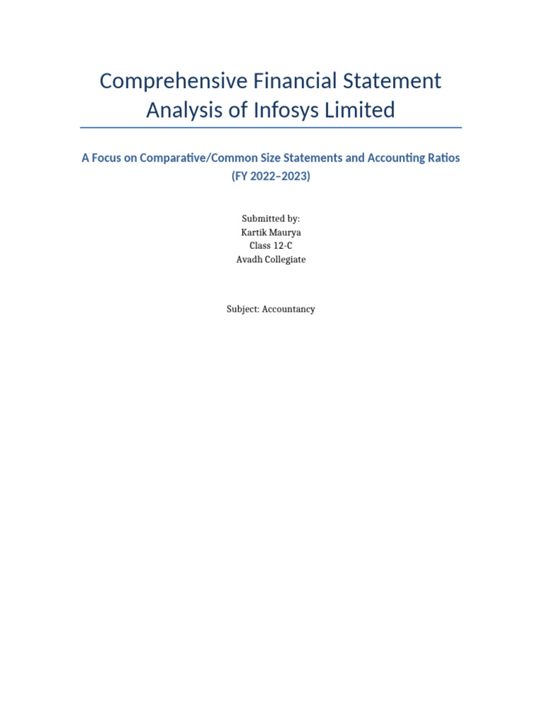 Infosys Financial Statement Analysis | PDF