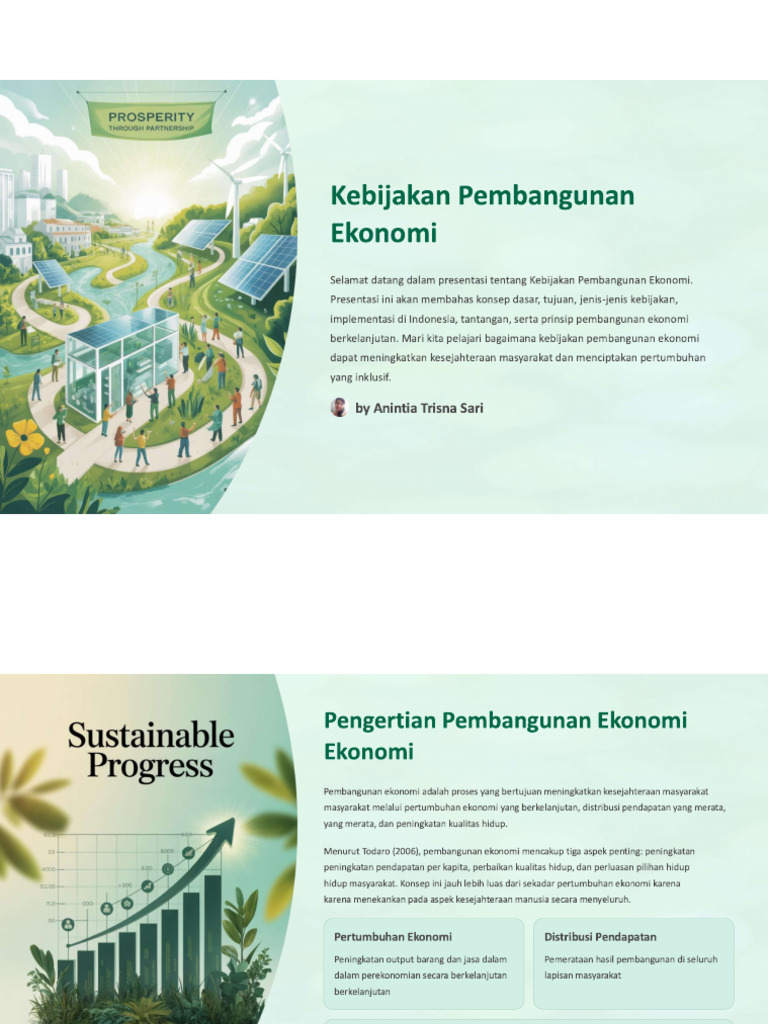 Kebijakan Pembangunan Ekonomi - Anin | PDF