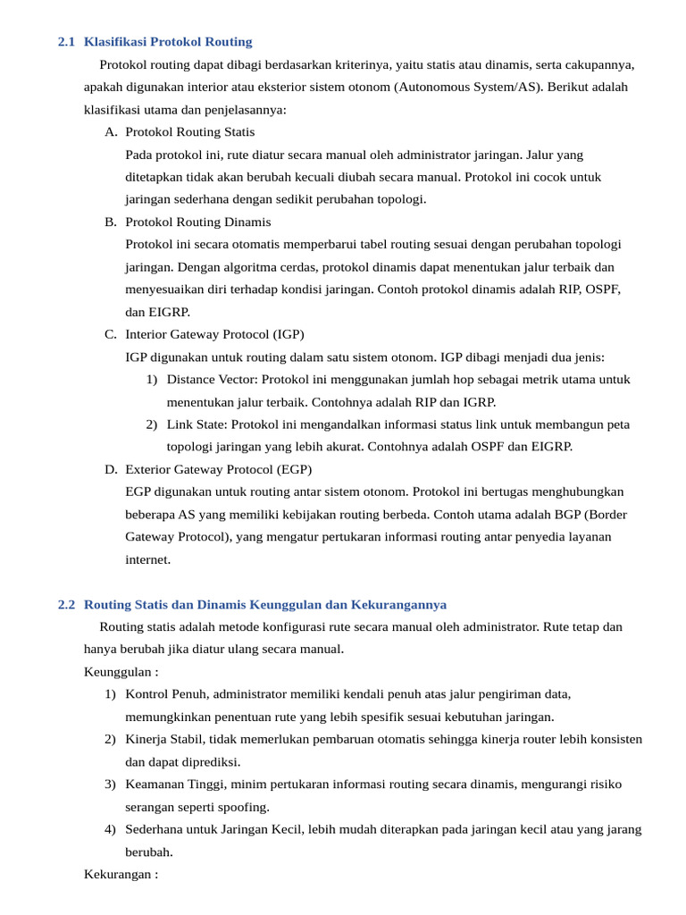 Klasifikasi Protokol Routing | PDF