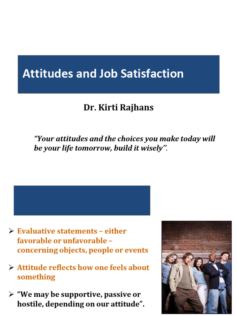 Attitude and Job Satisfaction | PDF | Attitude (Psychology) | Job ...