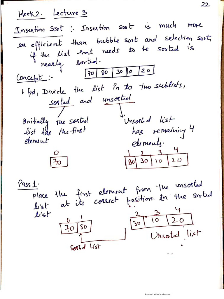 Insertion Sort | PDF
